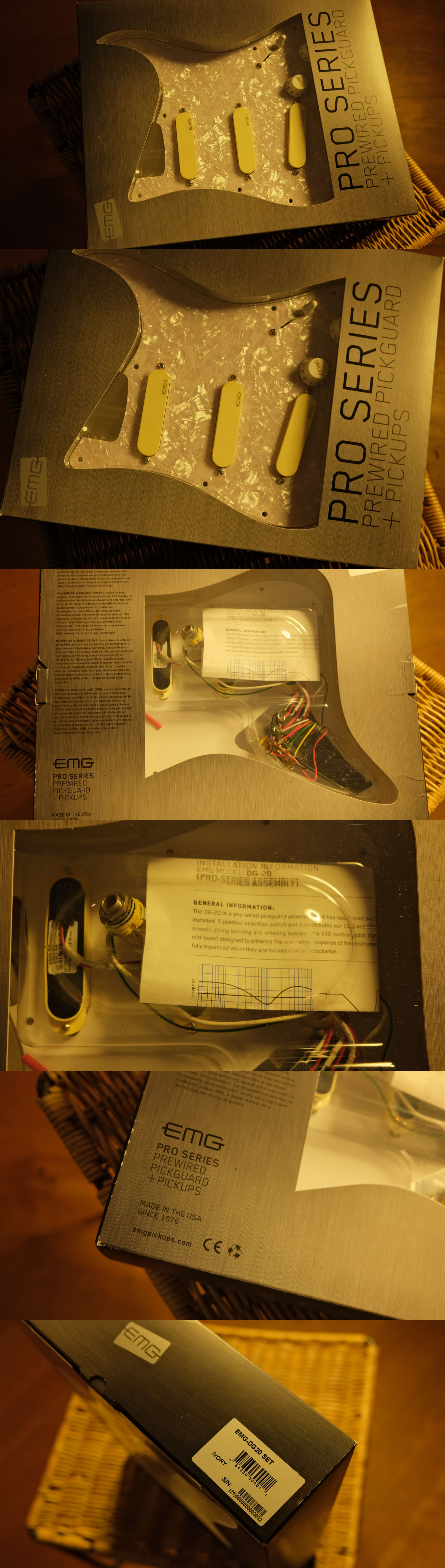 EMG DG20 David Gilmour Stratocaster Set komplett auf Pickguard