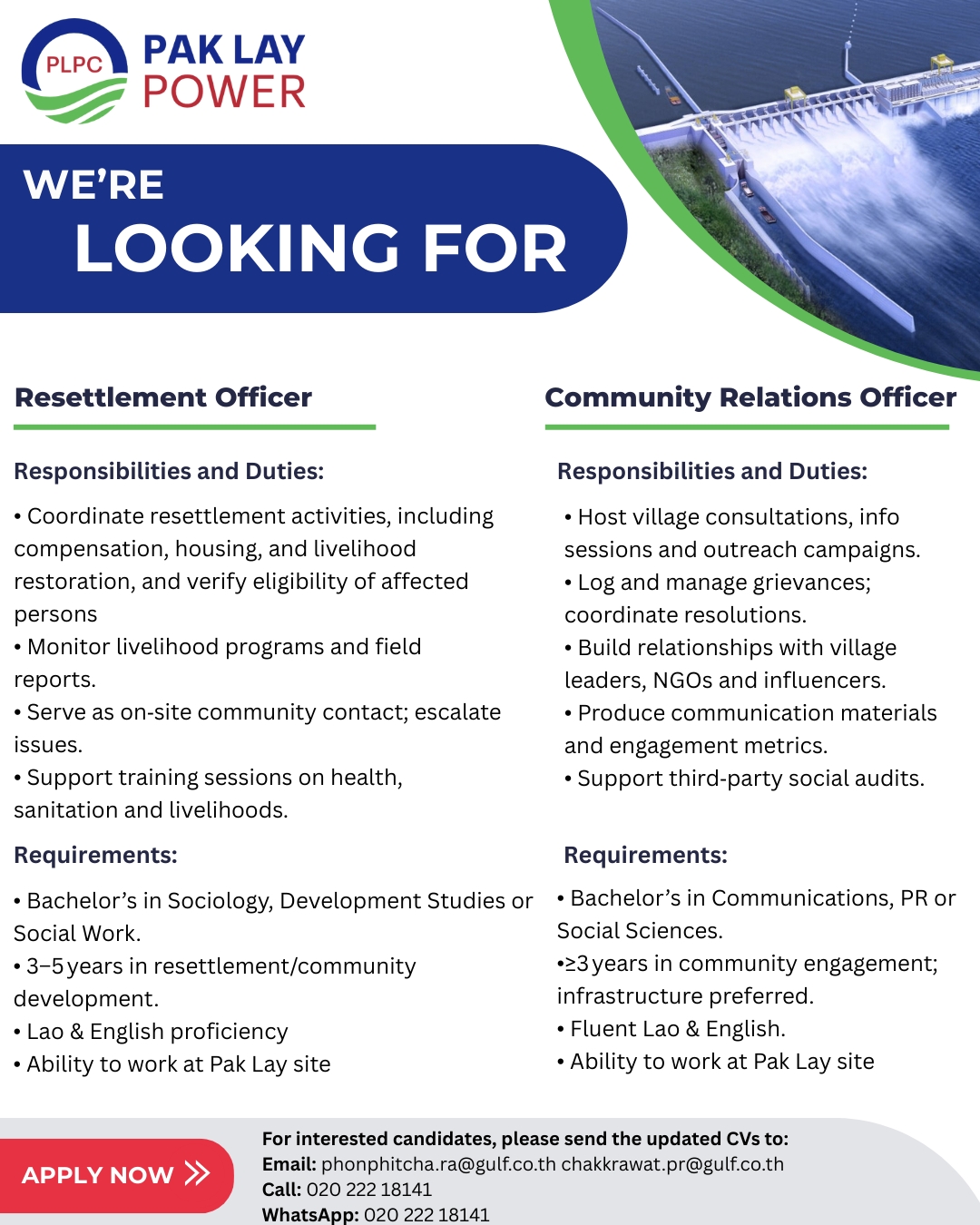 Officer for Resettlement and Community Relations