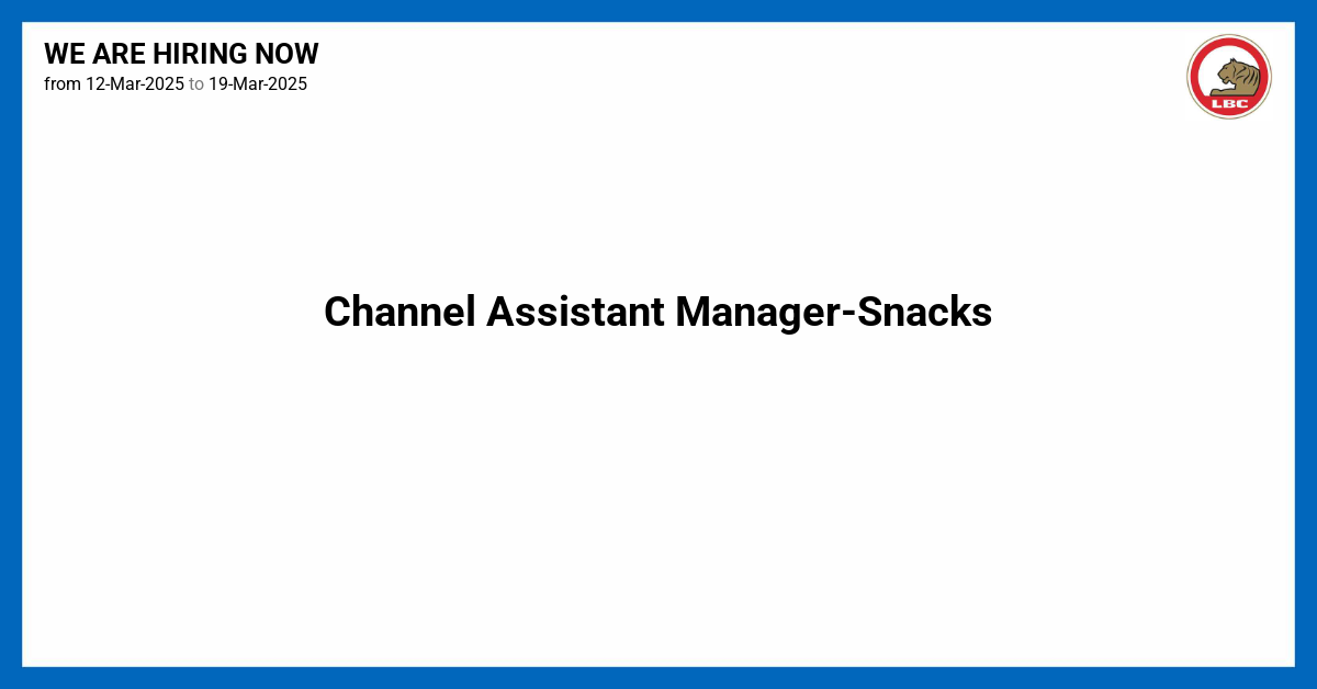 Channel Assistant Manager-Snacks
