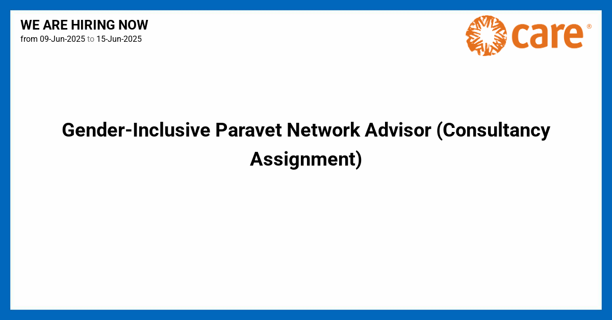Gender-Inclusive Paravet Network Advisor (Consultancy Assignment)