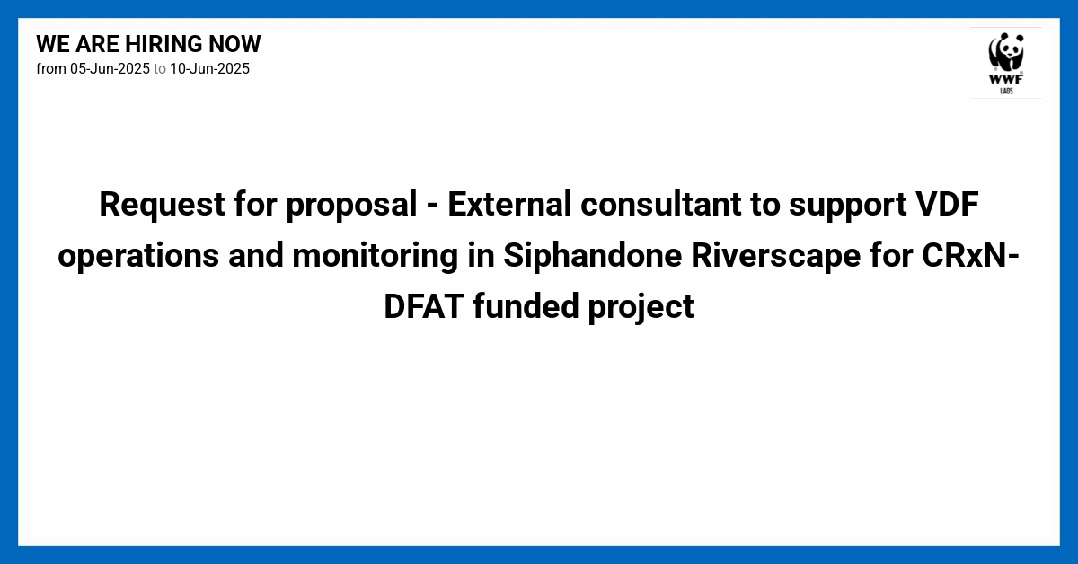 Request for proposal - External consultant to support VDF operations ...