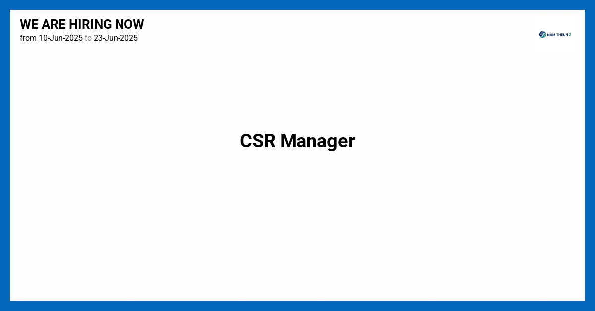 CSR Manager
