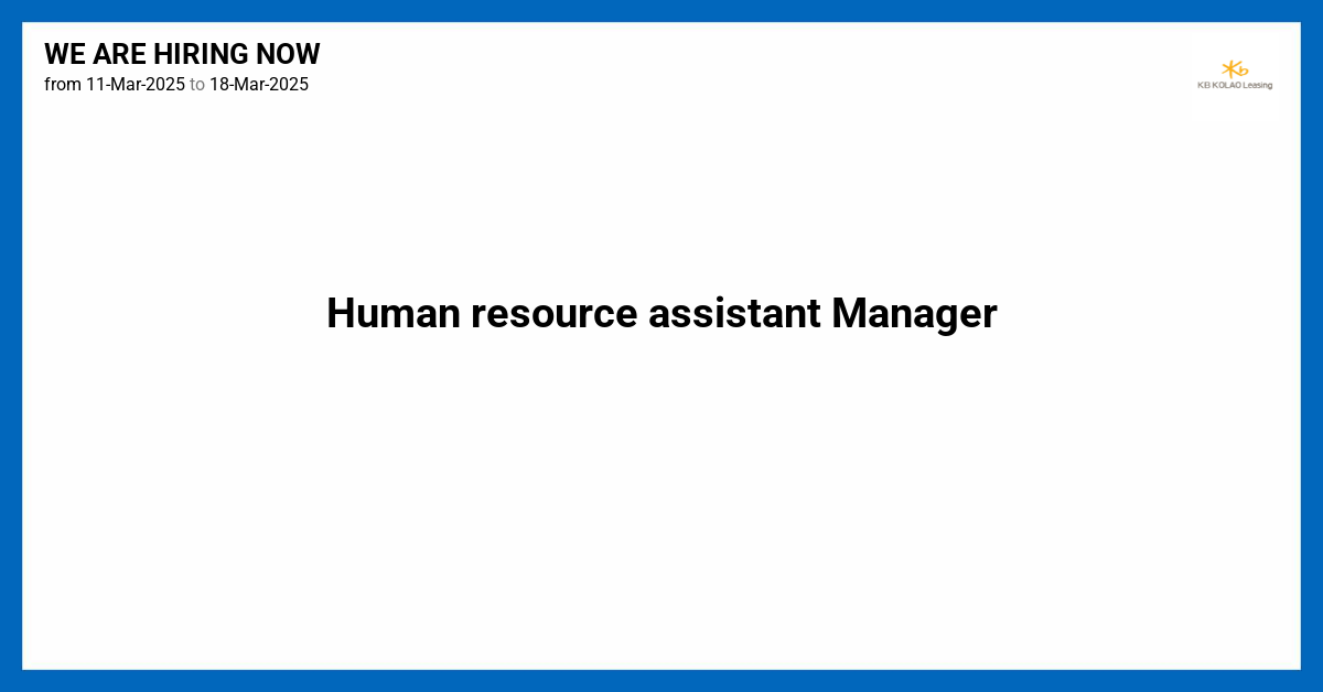 Human resource assistant Manager