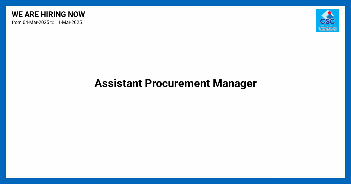 Assistant Procurement Manager