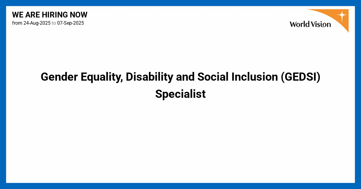 Gender Equality, Disability and Social Inclusion (GEDSI) Specialist