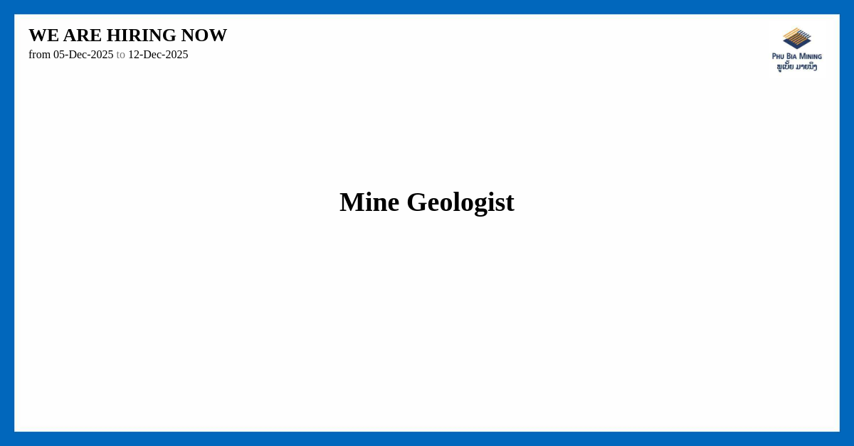 Mine Geologist