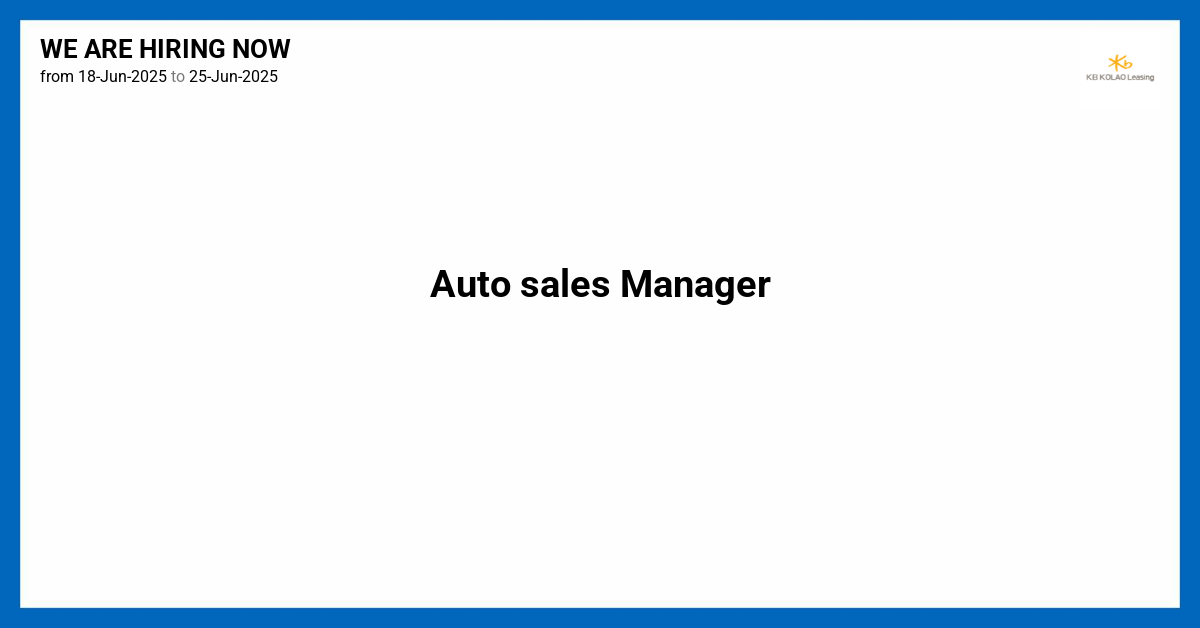 Auto sales Manager