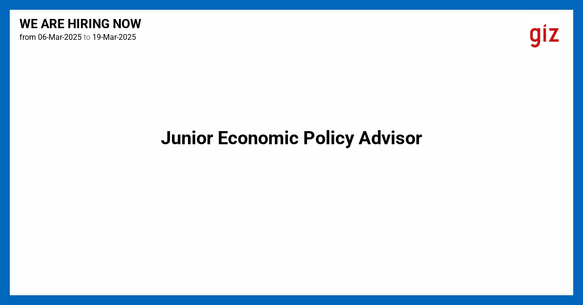 Junior Economic Policy Advisor