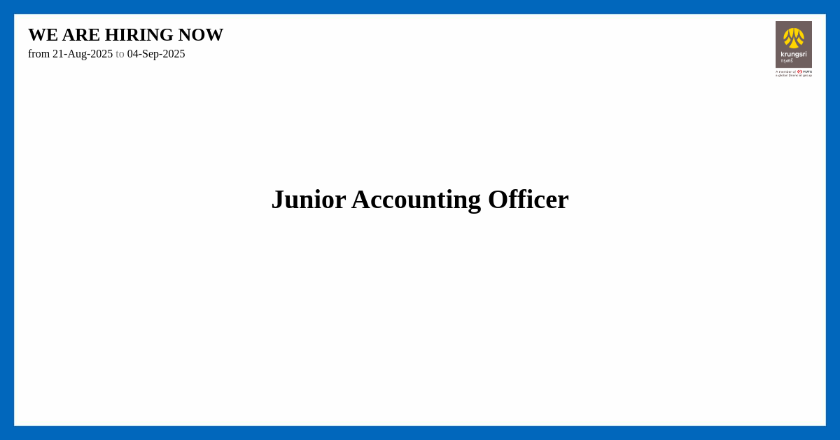 Junior Accounting Officer