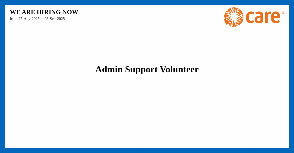 Admin Support Volunteer