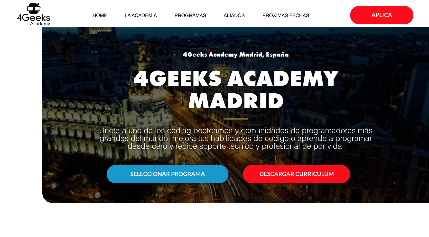 Boootcamp Programación Madrid · 4Geeks Academy