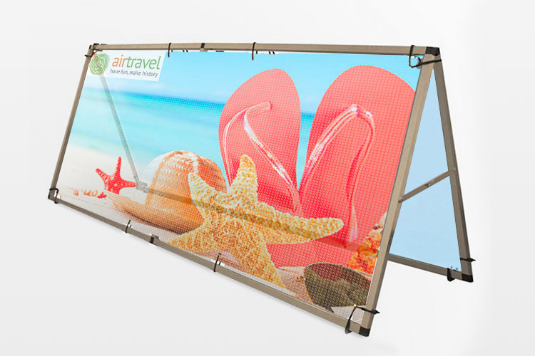 Custom Mesh Banner Printing | Outdoor Vinyl Mesh Banners | 4OVER4.COM