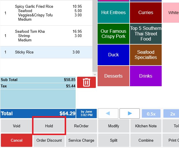 Hold Item Feature – 4Soft POS
