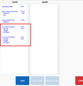 Split Order and Split Item Feature – 4Soft POS