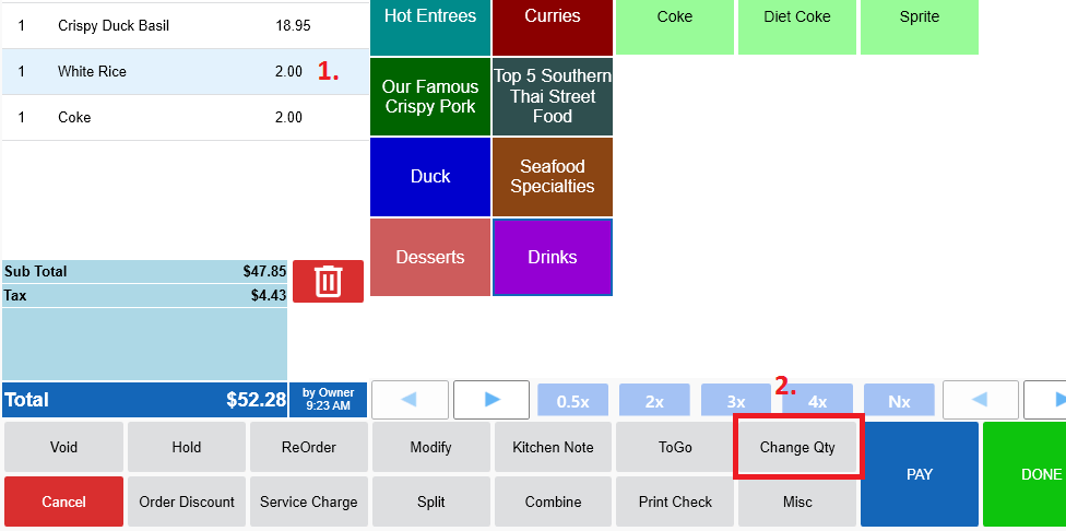 Change QTY Feature – 4Soft POS