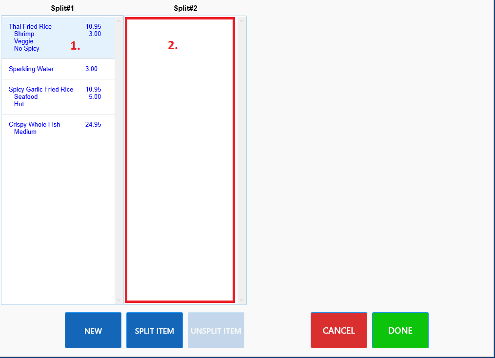 Split Order and Split Item Feature – 4Soft POS