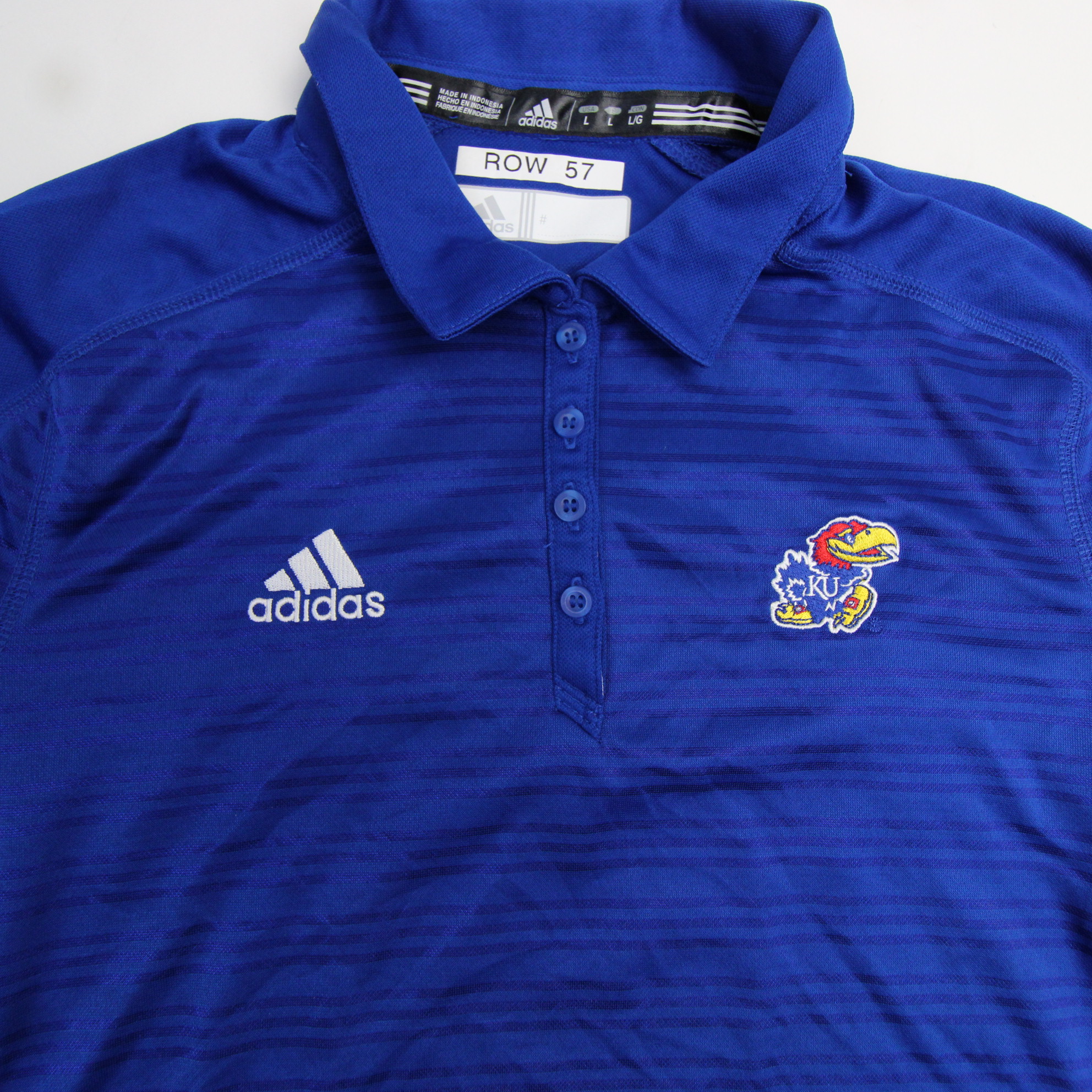 Kansas Jayhawks adidas Climalite Polo Women's Blue/Striped Used | eBay