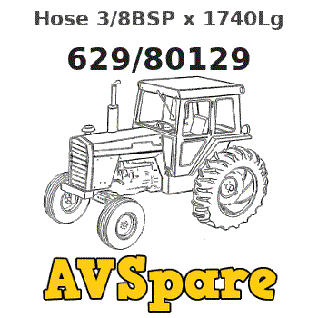 Hose 3/8BSP x 1740Lg 629/80129 - JCB | AVSpare.com