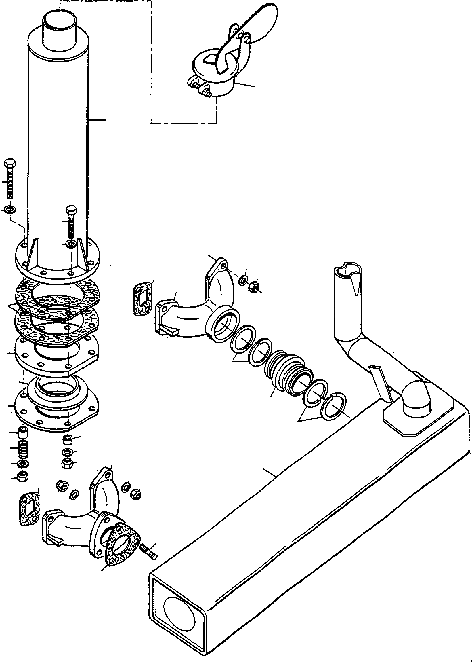 EXHAUST SYSTEM, STANDARD, D963 A 55C/D S/N 377722501- Up; SN 377790001 ...