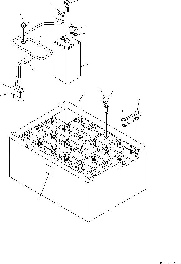 BATTERY (SHIN-KOBE 48V-545AH) FB15/18EX-8 S/N 800001-UP Komatsu Part ...