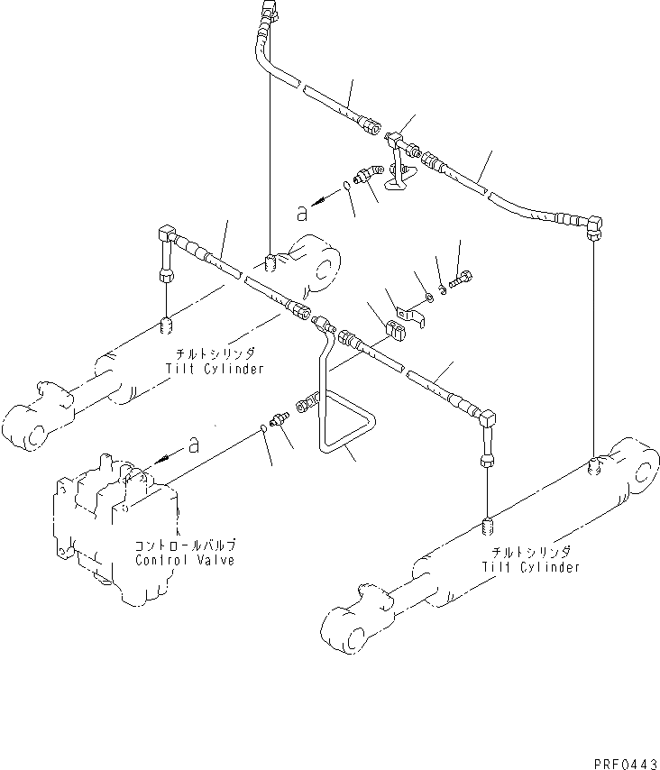 HYDRAULIC PIPING (TILT CYLINDER LINE) FD18-17 S/N 630001-UP Komatsu ...