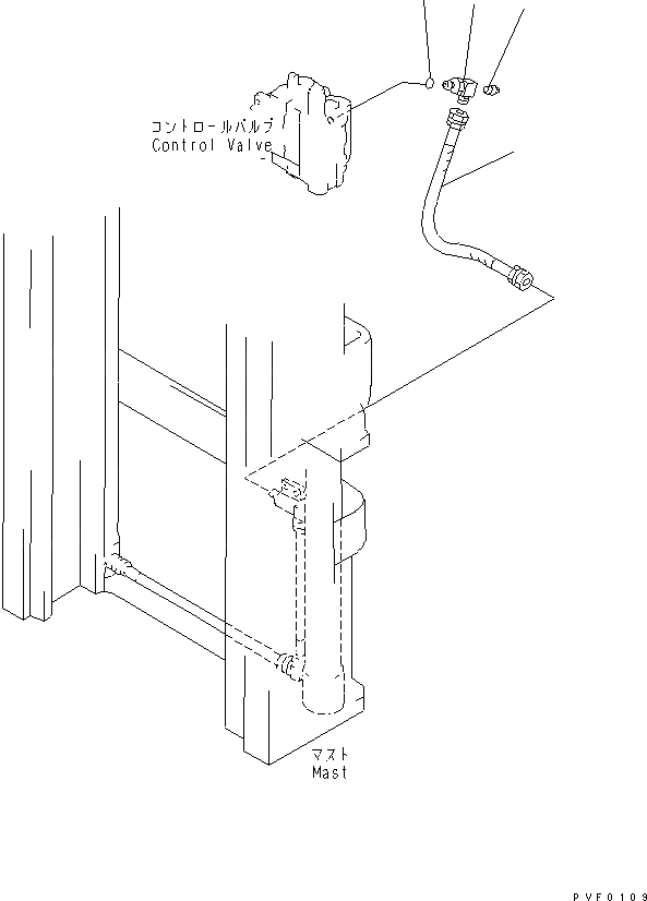 HYDRAULIC PIPING (LIFT CYLINDER LINE) FD18-17 S/N 630001-UP Komatsu ...
