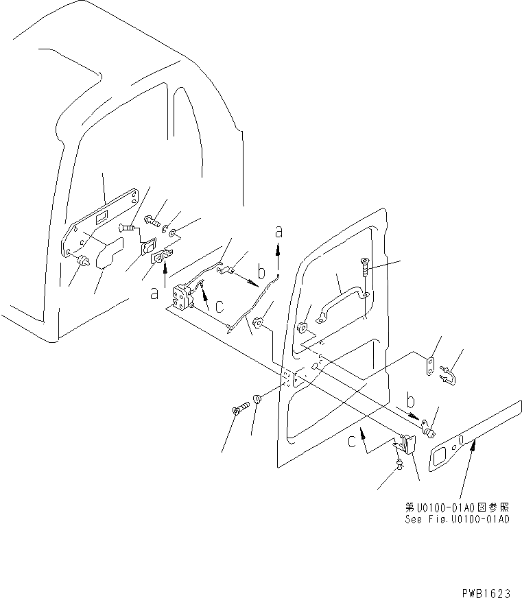 OPERATOR'S CAB (DOOR LOCK)(#50201-) PC120-6Z S/N 45001-UP (For C.I.S ...