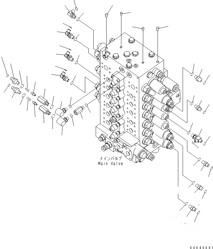 MAIN VALVE (CONNECTING PARTS) (1/2) (7-SPOOL) PC210LC-8K S/N K50001-UP ...