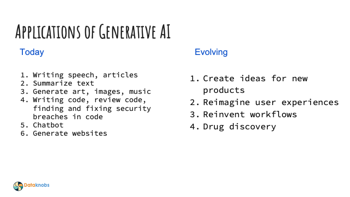 Generative AI 101 Slides - DataKnobs
