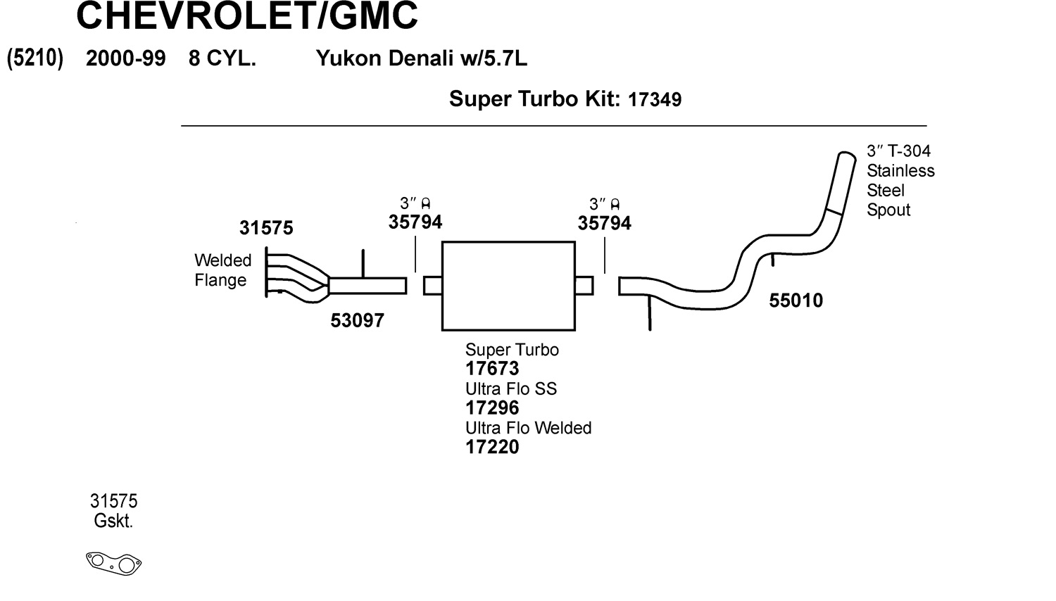 Dynomax 17349 Dynomax Super Turbo Single System