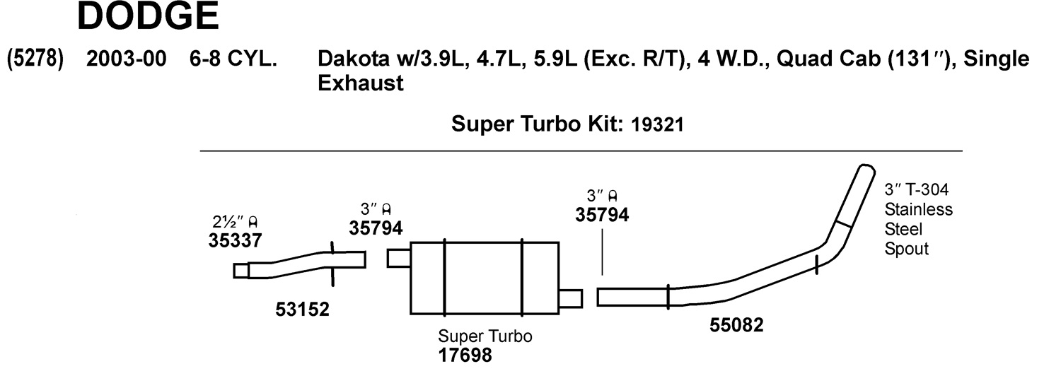 Dynomax 19321 Dynomax Super Turbo Single System