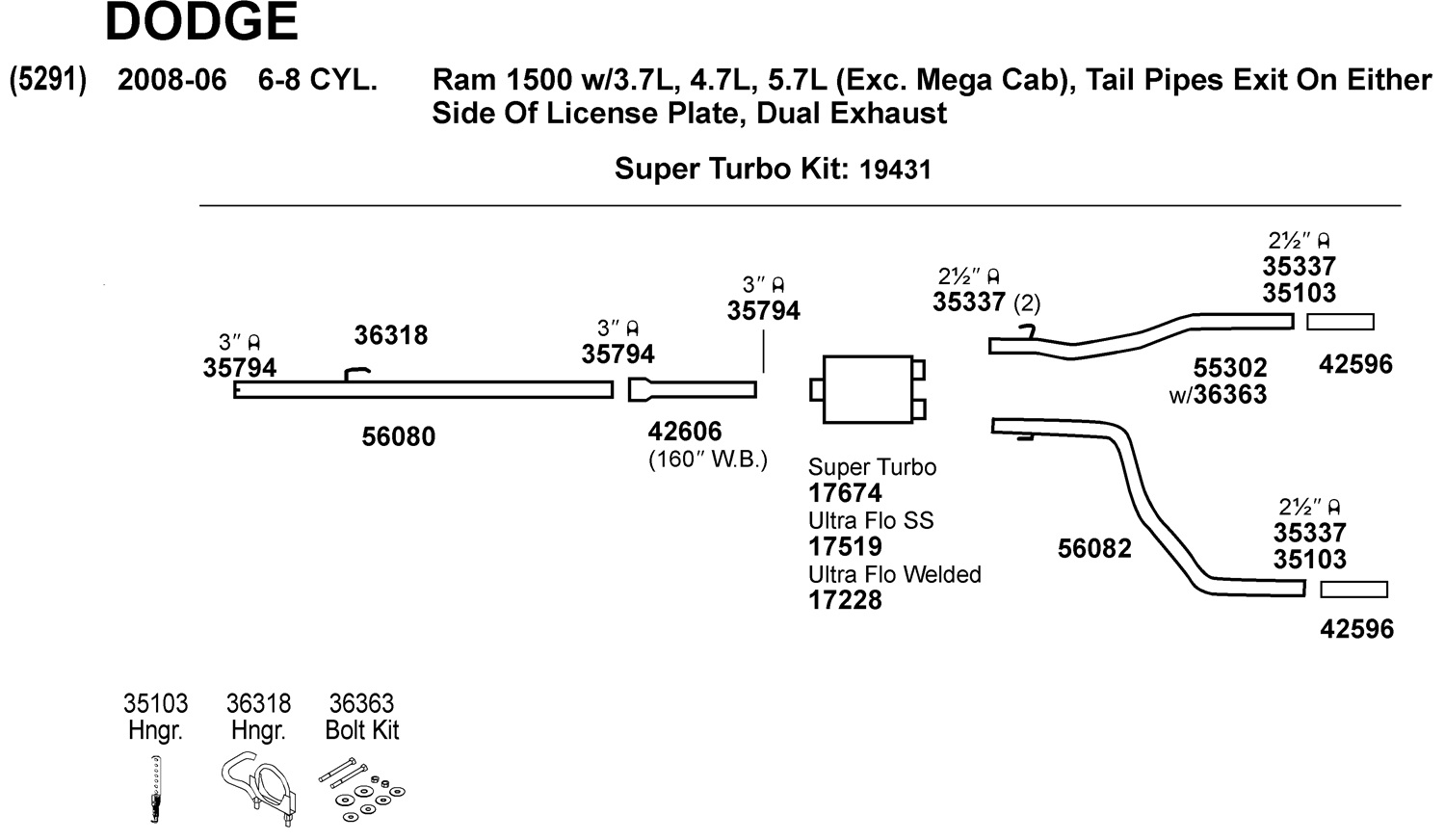 Dynomax 19431 Dynomax Super Turbo Dual System