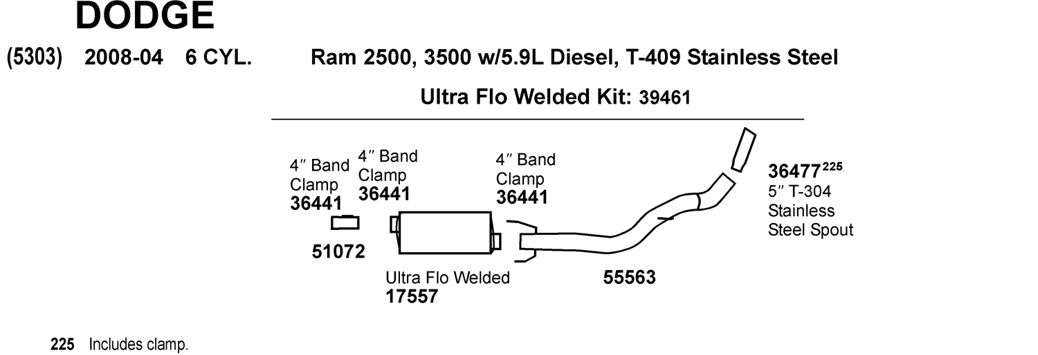 Dynomax 39461 Dynomax Ultra Flo Welded Single System