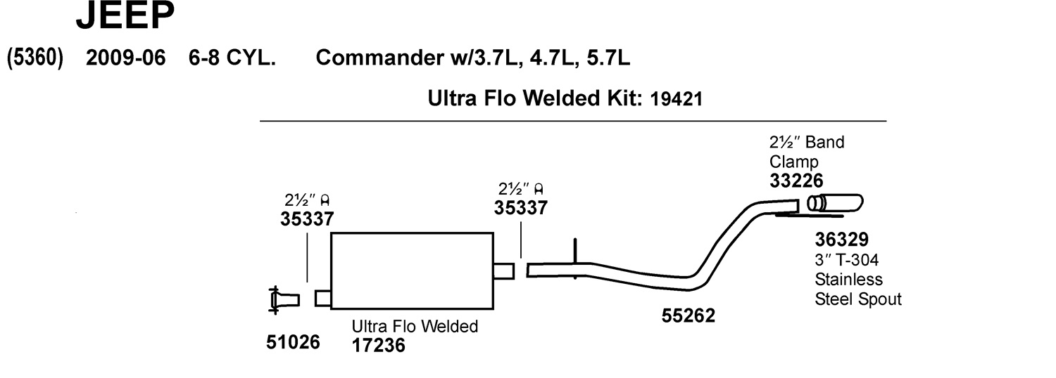 Dynomax 19421 Dynomax Ultra Flo Welded Single System