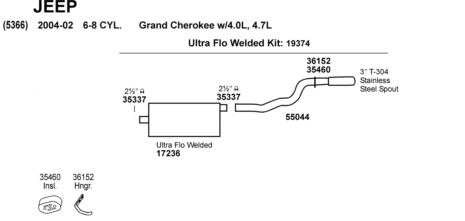 Dynomax 19374 Dynomax Ultra Flo Welded Single System