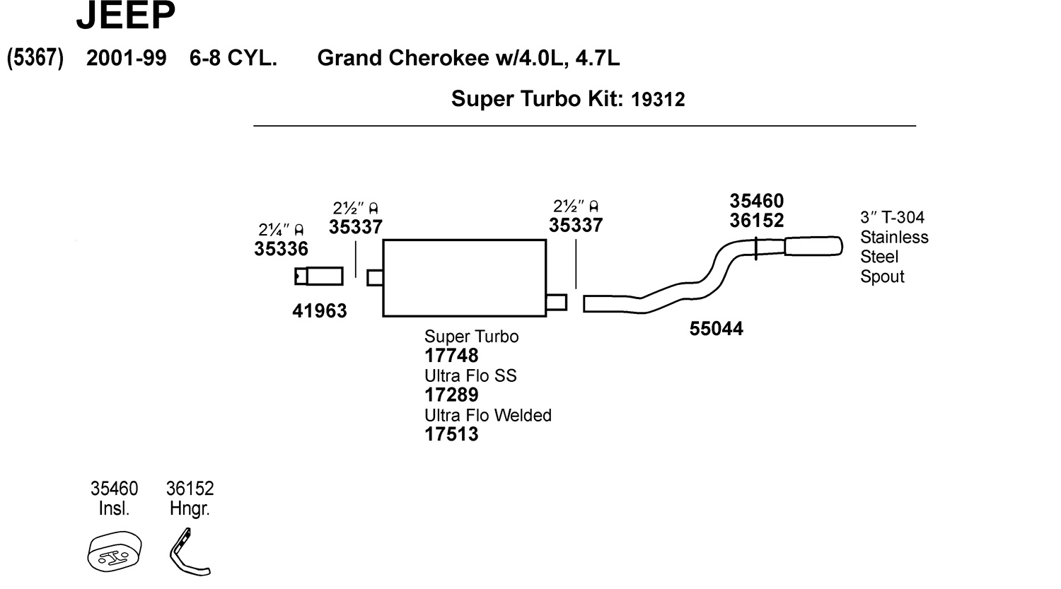 Dynomax 19312 Dynomax Super Turbo Single System