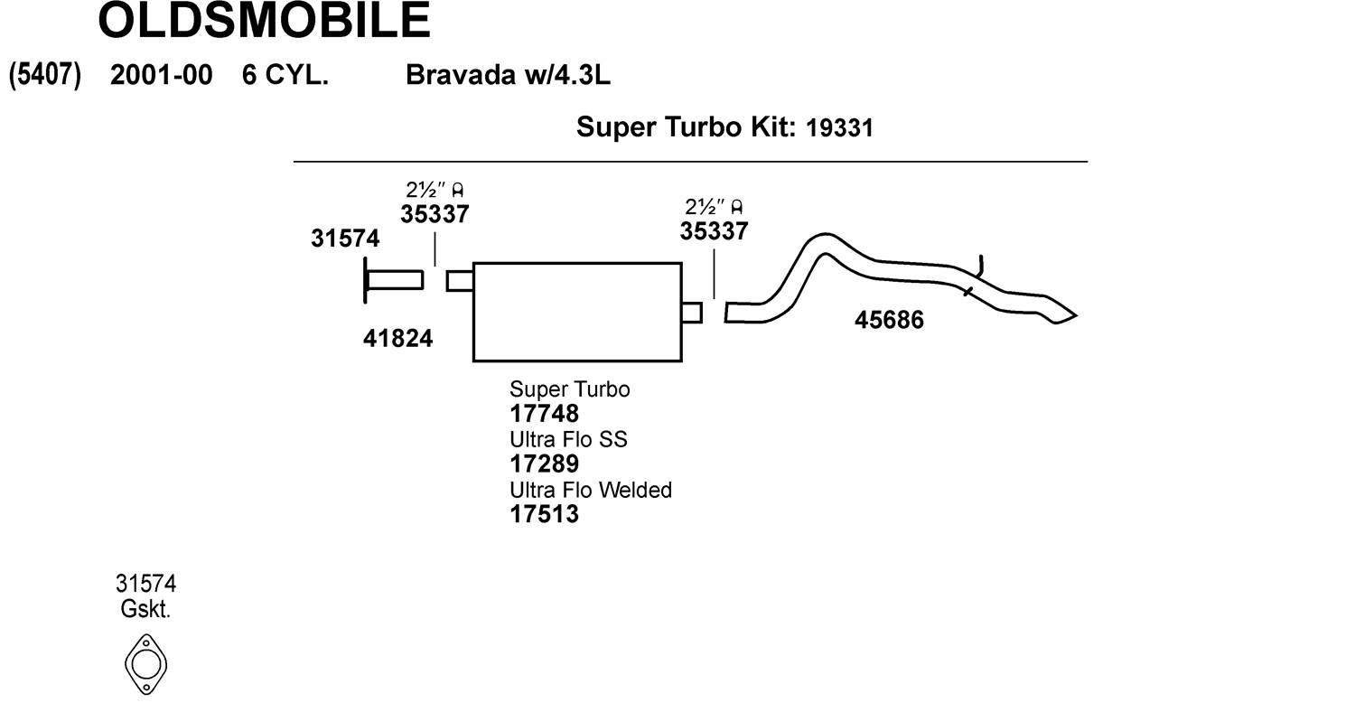 Dynomax 19331 Dynomax Super Turbo Single System