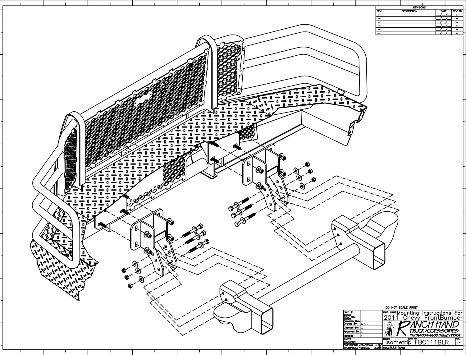 Ranch Hand FBC111BLR Legend Front Bumper with Grille Guard