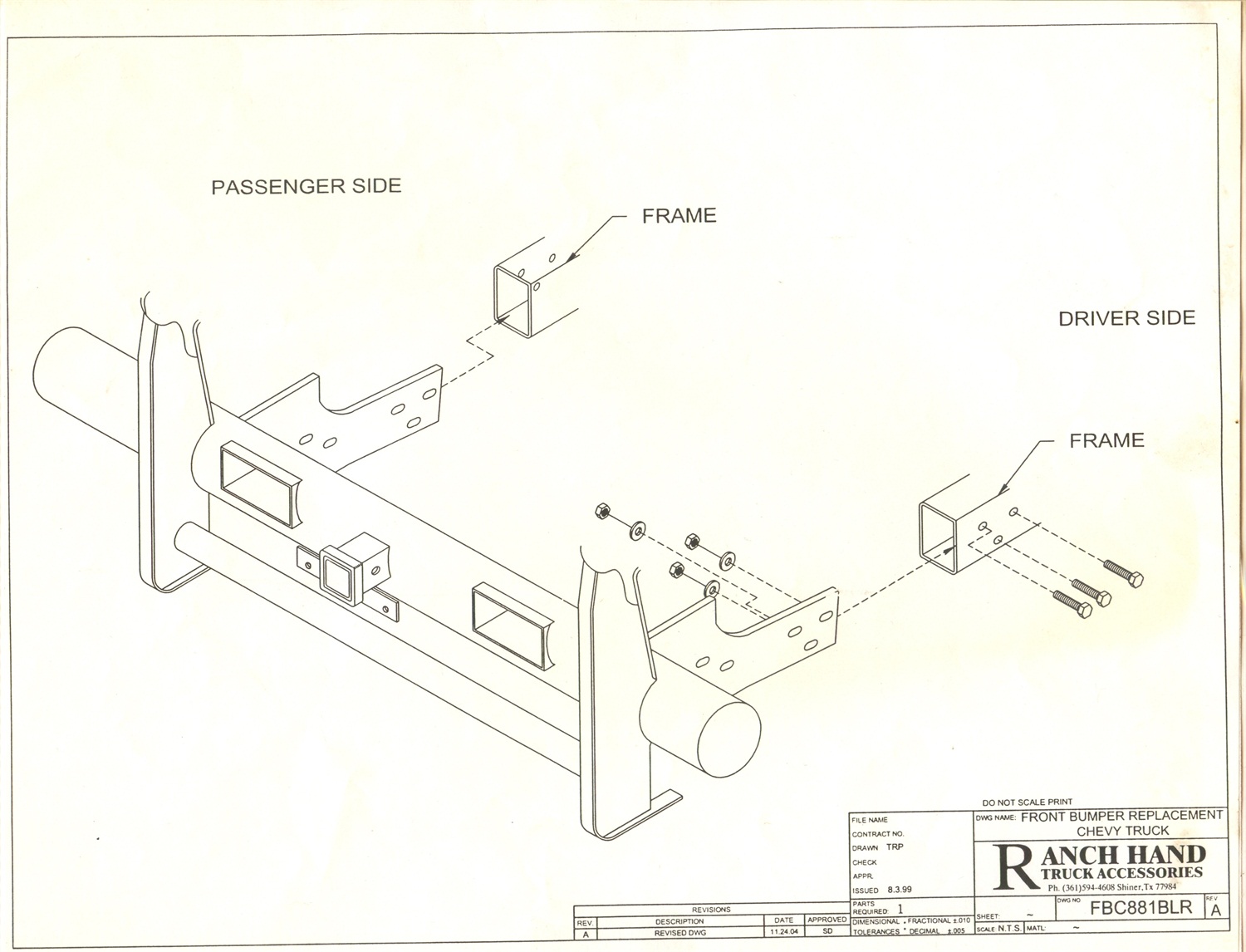 Ranch Hand FBC881BLR Legend Front Bumper with Grille Guard
