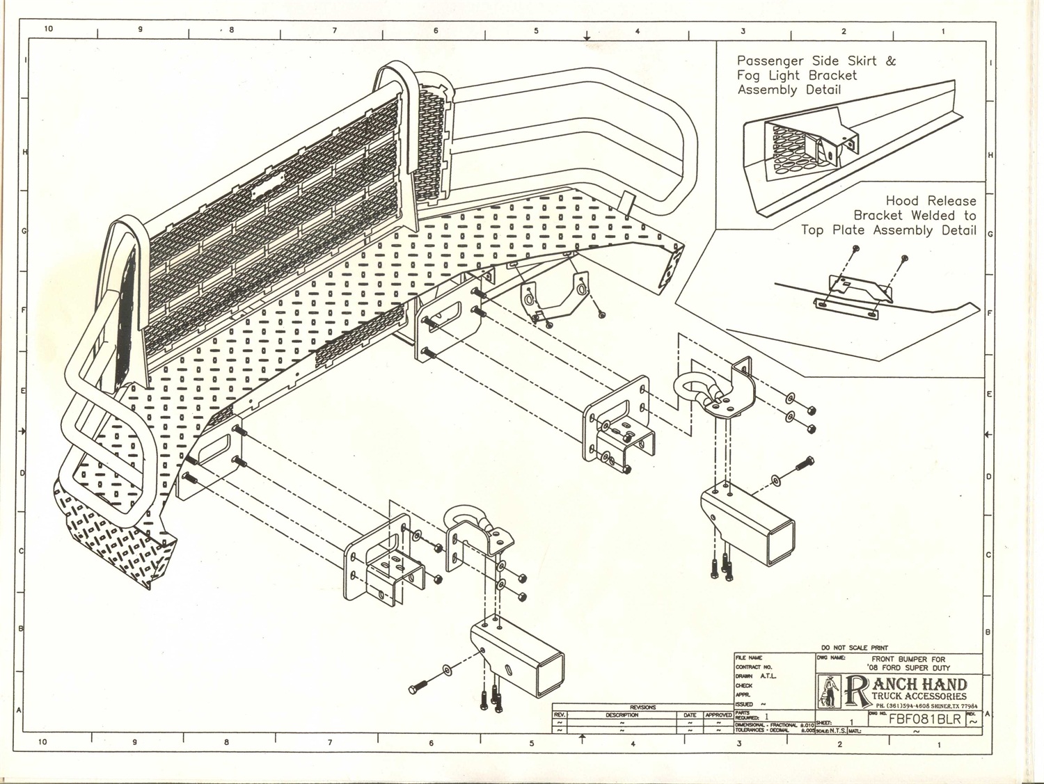 Ranch Hand FBF081BLR Legend Front Bumper with Grille Guard