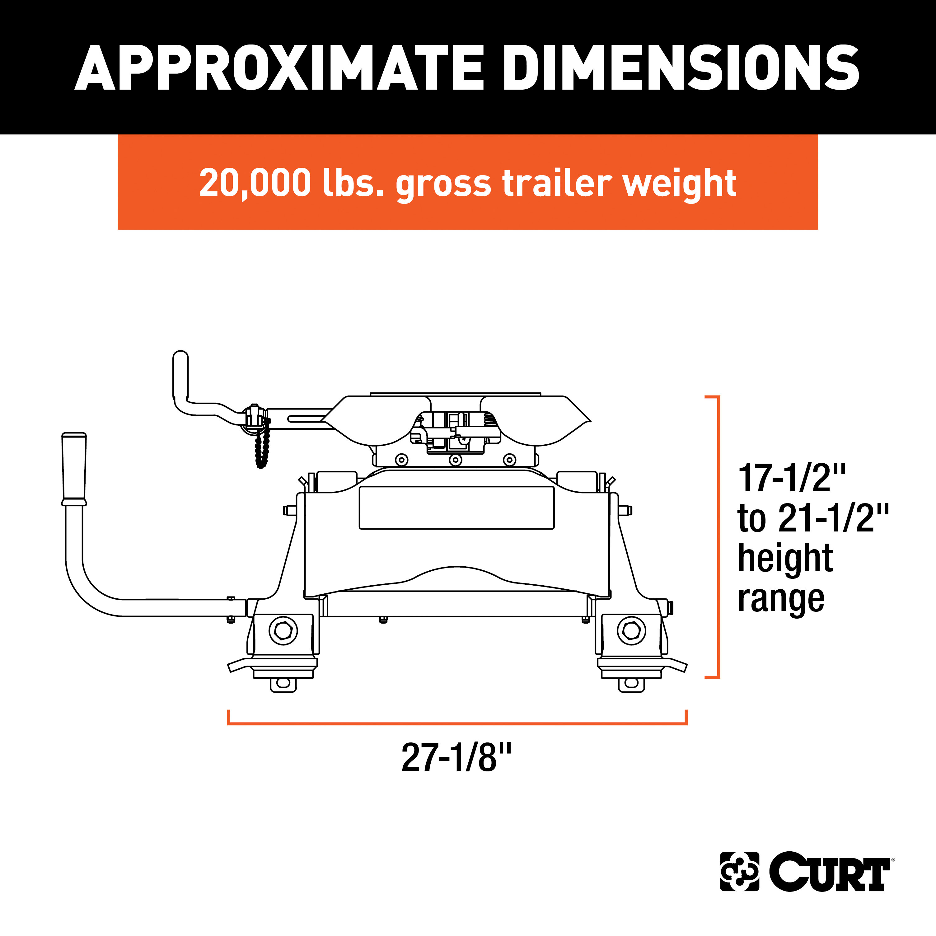 CURT 16536 Q20 Sliding 5th Wheel Hitch, 20,000 lbs.