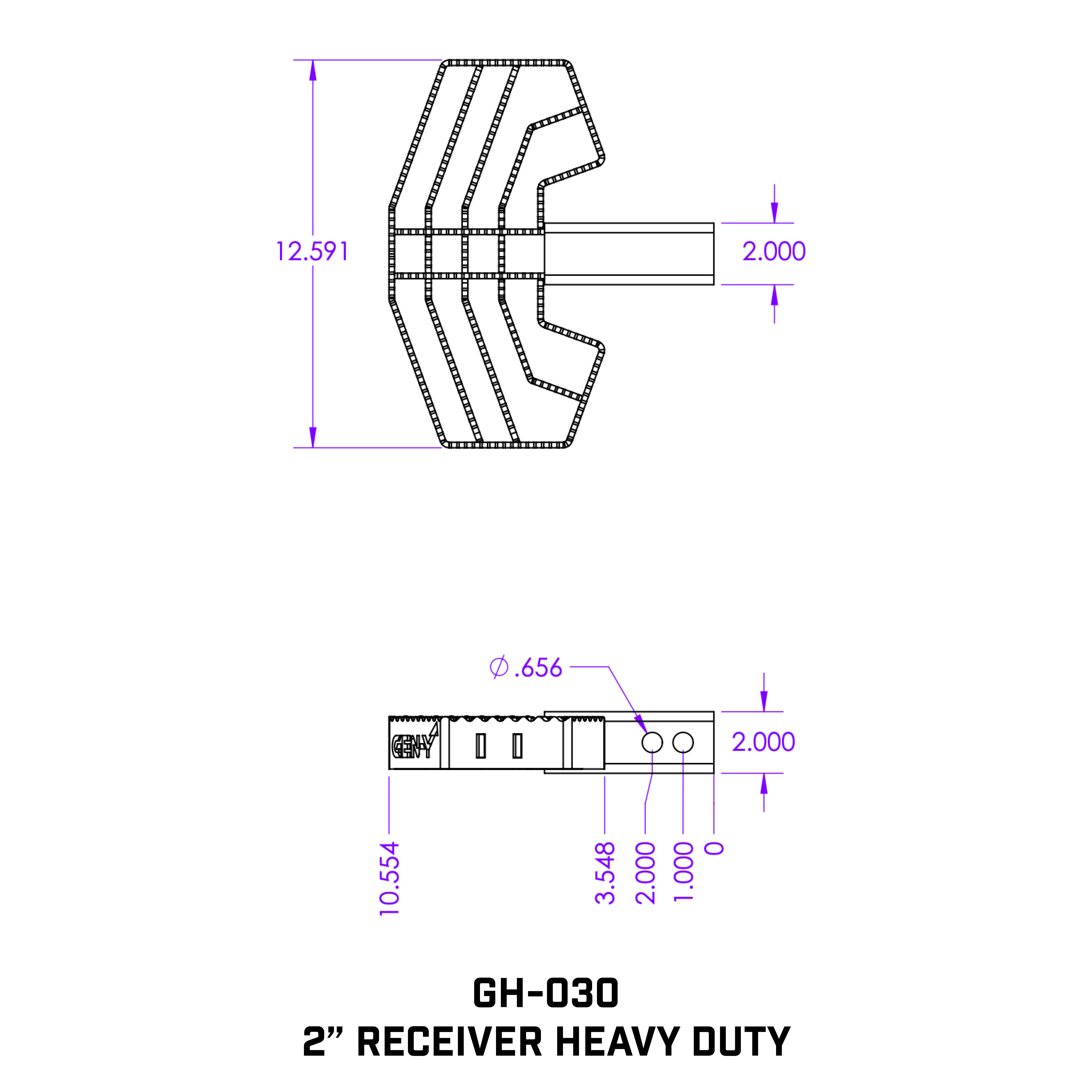 Gen-Y Hitch GH-030 2" Shank Heavy-Duty 500lb Serrated Hitch Step