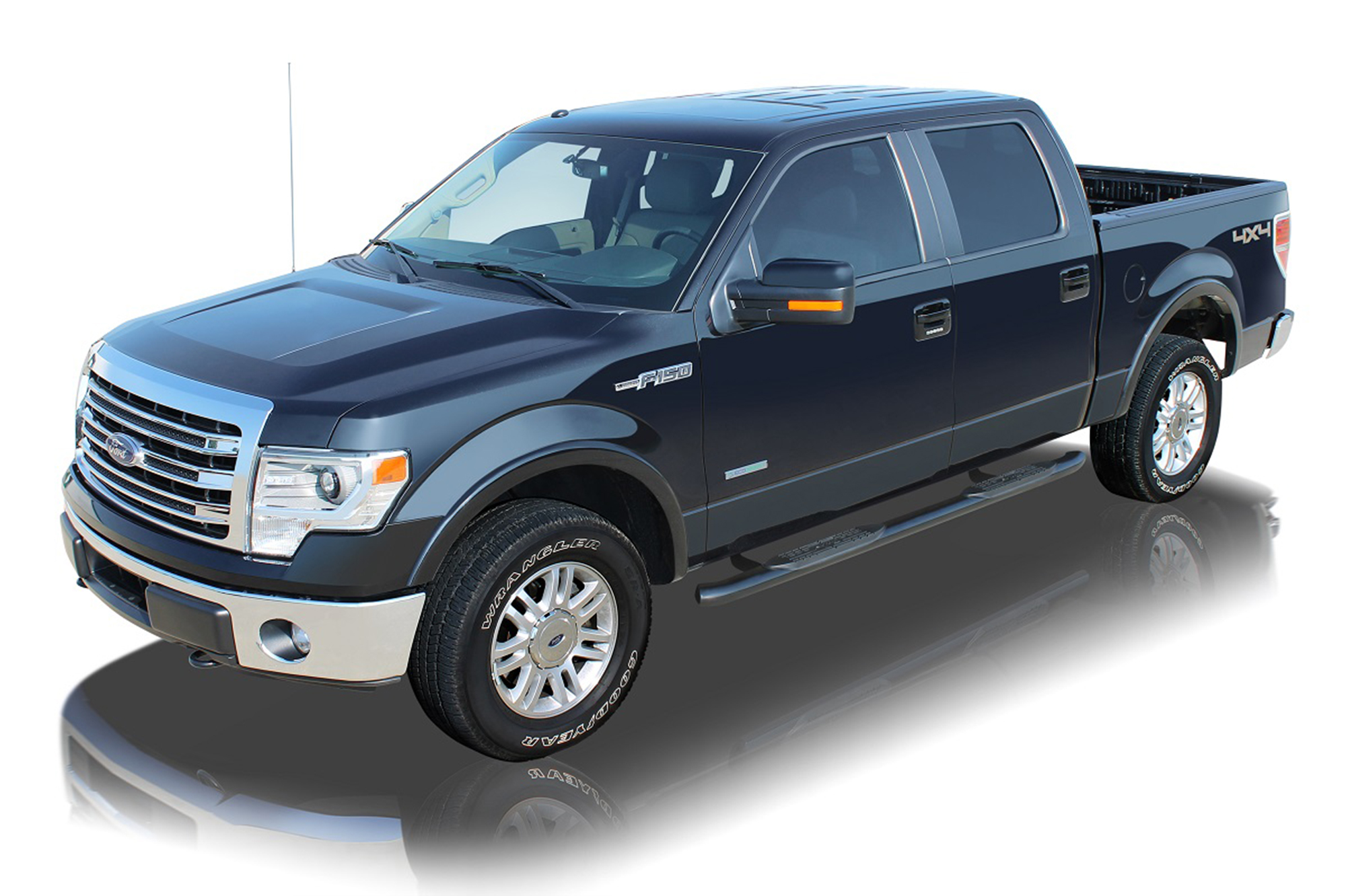 Raptor Series 1505-0192B 4 OE Style Curved Oval Step Bars Black E-Coated