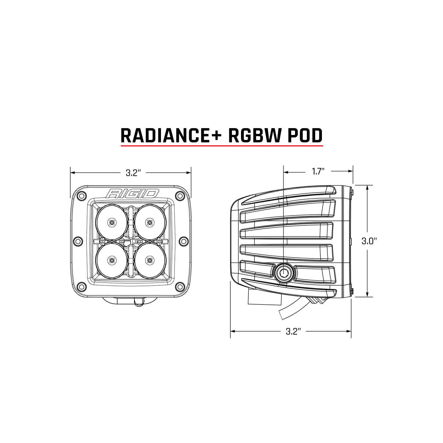 RIGID Industries 202053 Radiance Plus Pod RGBW | Pair