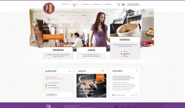 B2B E-commerce website - Vending - MediaInno / Ubie solution - Aciety