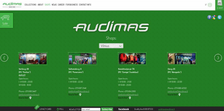 Audimas website - adeo web solution - Aciety