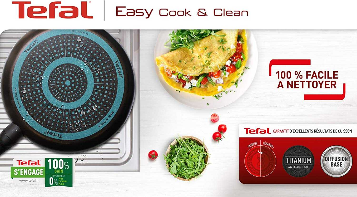 Tefal Easy Cook & Clean B5541102 Non-Stick Crepe Pan 1 PIECE 28 cm ...