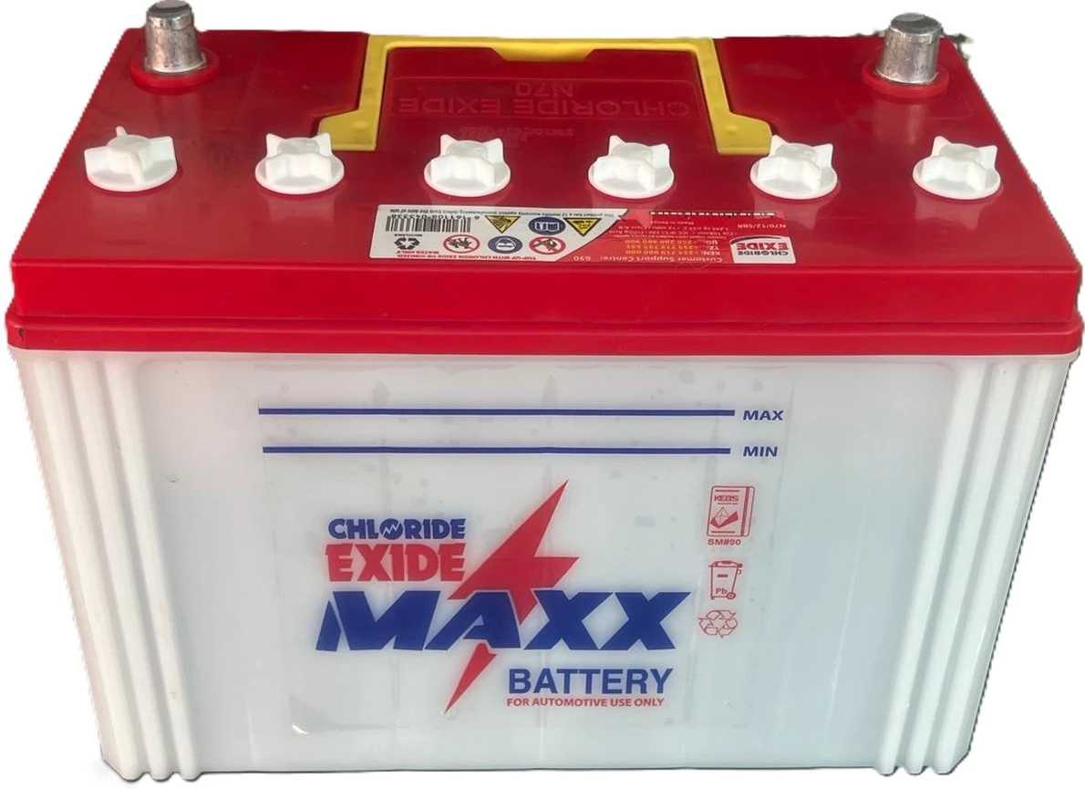 N70 MAXX Chloride Exide Vented/Serviceable Car Battery - Afriven