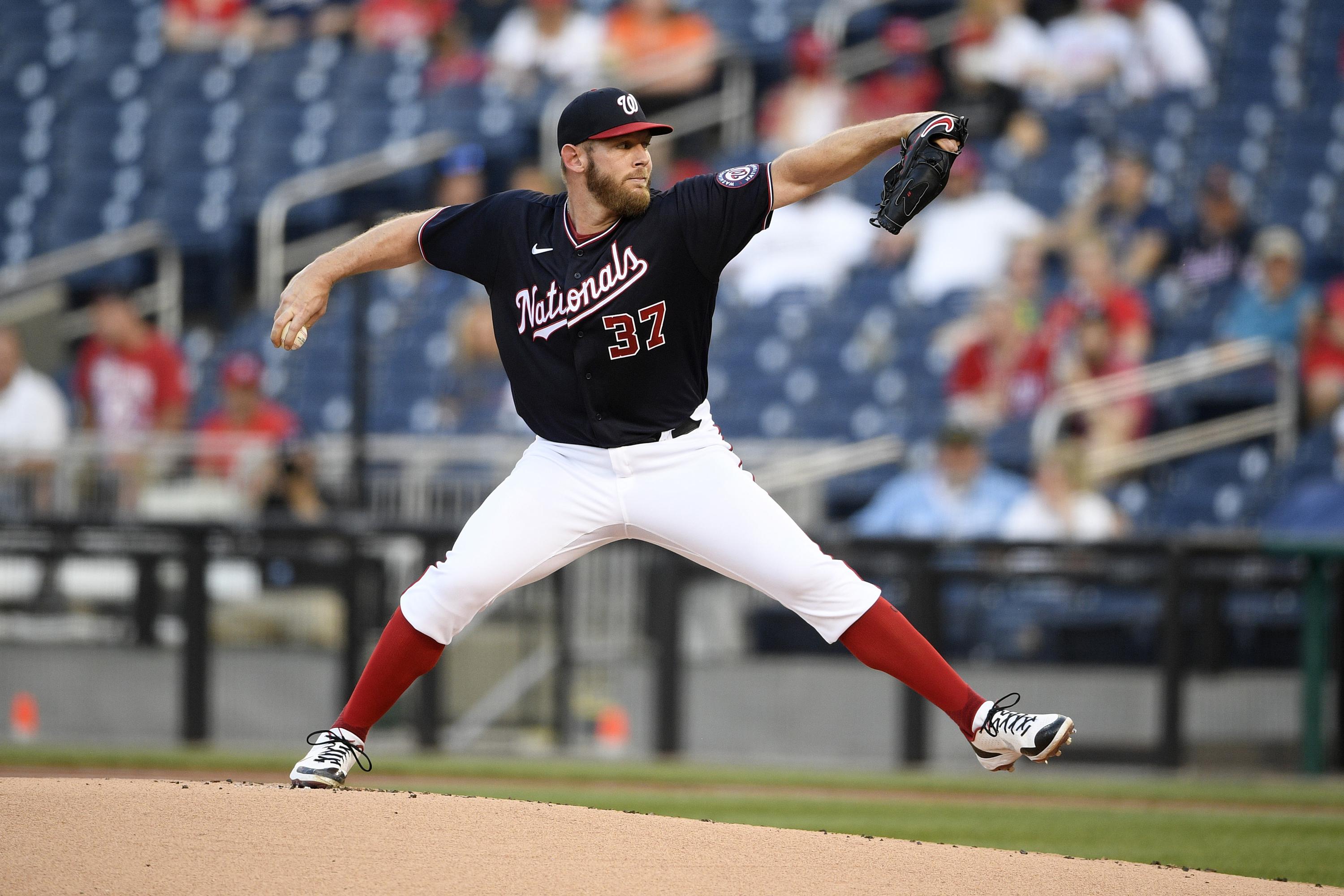 Strasburg yields 1 hit in 5 1/3 innings in return for Nats | AP News