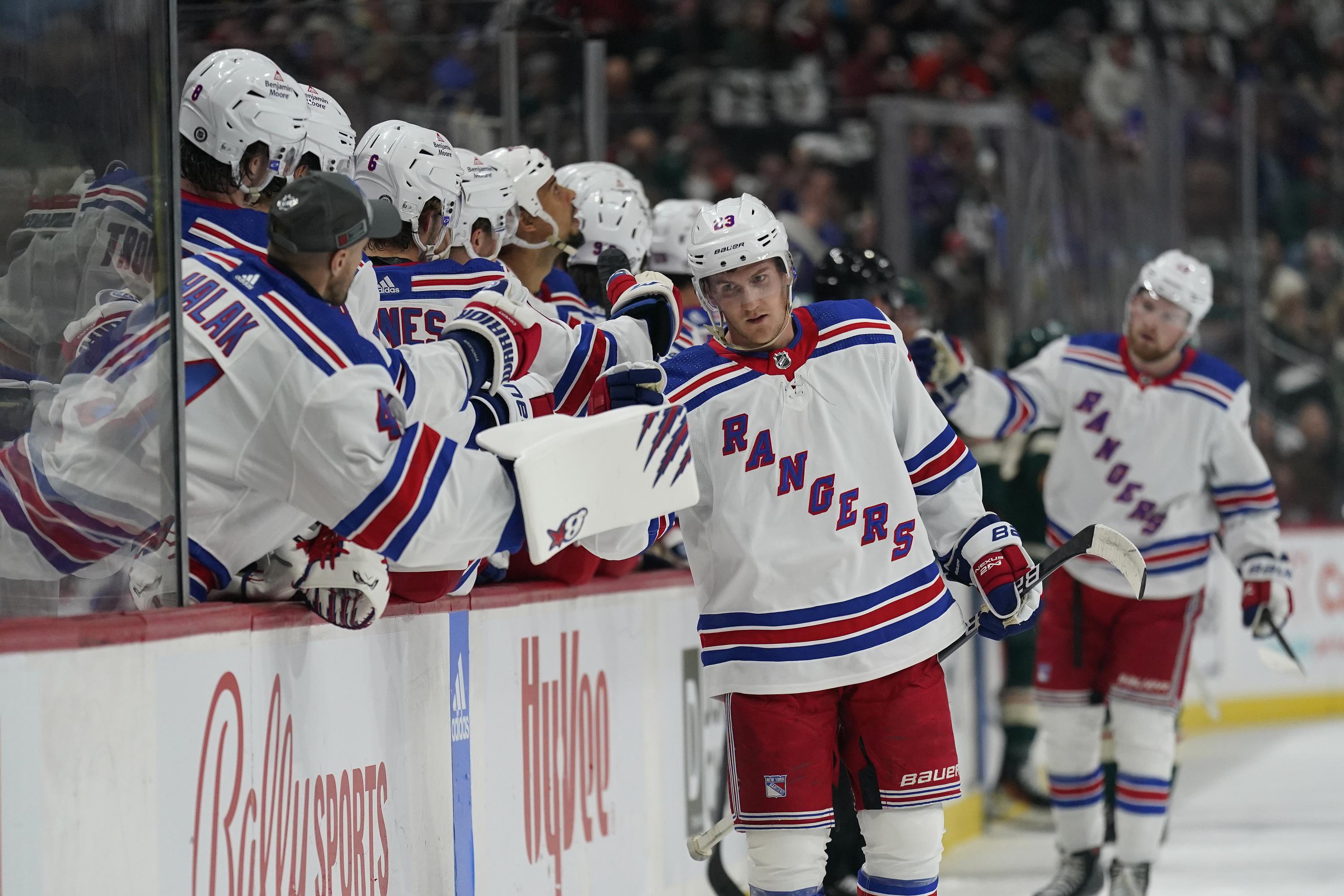 Panarin, Rangers stay sharp with 7-3 win over Fleury, Wild | AP News